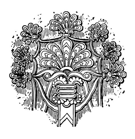 Assyrian Ornament Is A Winged Disk Motive Vintage Engraving Stock