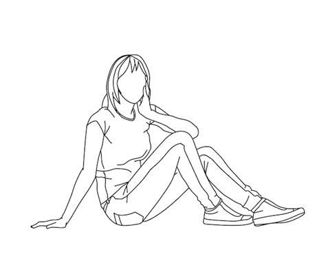 Premium Vector Girl Woman Line Art Vector Drawing
