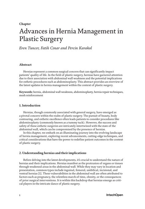 Pdf Advances In Hernia Management In Plastic Surgery