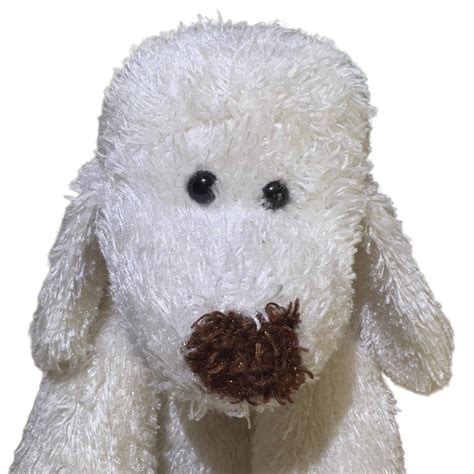 Dakin Applause Plush 16” White Floppy Beanie “fifi” Brown Nose Dog