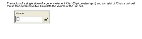 solved the radius of a single atom of a generic element x is