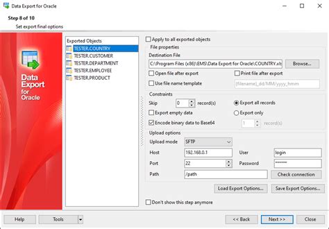 Data Export For Oracle SQLManager