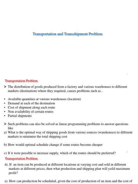6transportation Problems Pdf Linear Programming Algorithms