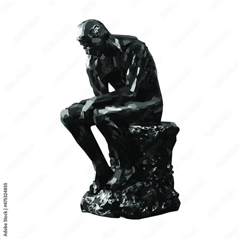 The Thinker Statue Stock Illustration Thinking Man Sculptures Vector