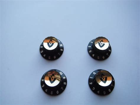 Guild Guitar Knobs 2 Tone And 2 Vol Blackgold Insert Guitar And Amp Parts