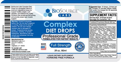Complex Diet Drops Biosource Labs