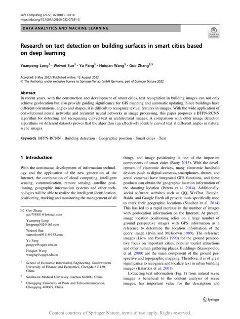 Research On Text Detection On Building Surfaces In Smart Cities Based On Deep Learning Request Pdf