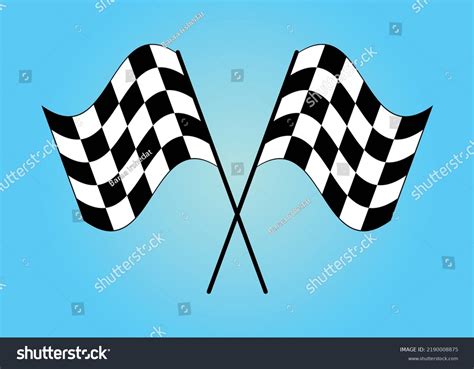 Checkered Flag Black White Vector Illustration Stock Vector Royalty Free 2190008875 Shutterstock