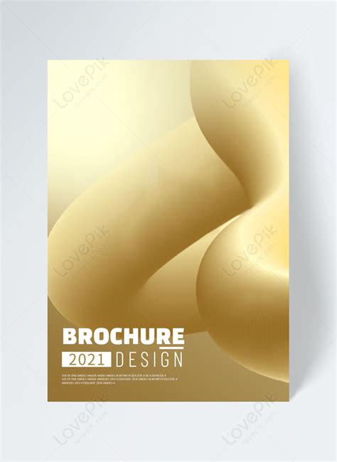 Golden Three Dimensional Abstract Brochure Cover Design Template Image