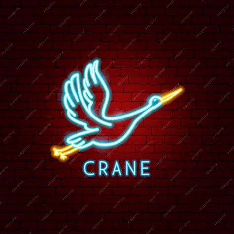 Premium Vector Crane Neon Label