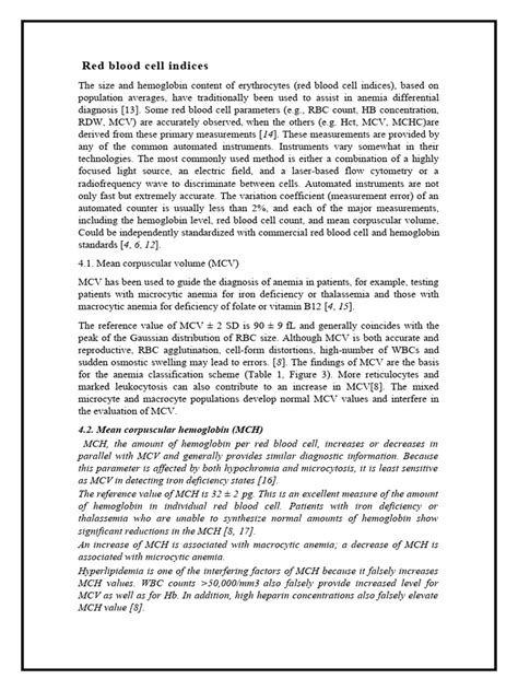 Red Blood Cell Indices Pdf Anemia Blood