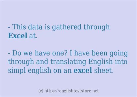 Some Example Sentences Of Excel Englishteststore Blog