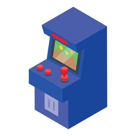 Blue Arcade Game Machine Displaying Game Over Screen Isometric View