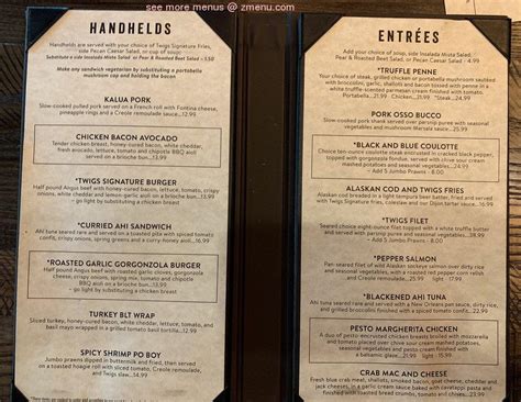 Online Menu Of Twigs Bistro And Martini Bar Restaurant Murray Utah