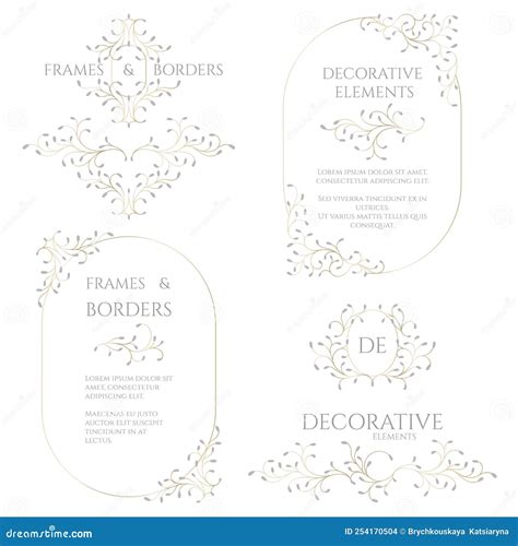 Classic Frames And Borders Decorative Elements Stock Vector Illustration Of Elegant Graphic