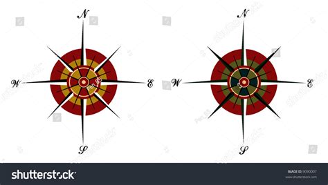 Vector Ot Two Compasses Stock Vector Royalty Free 9090007 Shutterstock