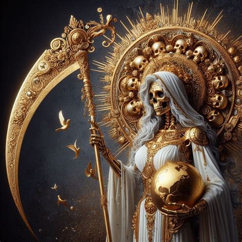 Santa Muerte Dorada Santa Muerte Mexican Culture Art Sugar Skull Art