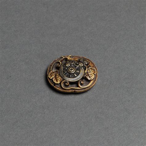 19th Century Asakusa Ryusa Netsuke Of Wheel By Kokusai Edo Netsuke By Dmitry Tubis