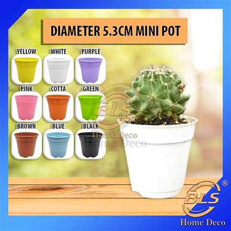 1pcs Diameter 5cm Pasu Bunga Plastik Mini Berwarna Warni Np55 Berkebun Succulent Kaktus Flower