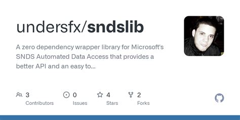 GitHub Undersfx Sndslib A Zero Dependency Wrapper Library For Microsoft S SNDS Automated Data