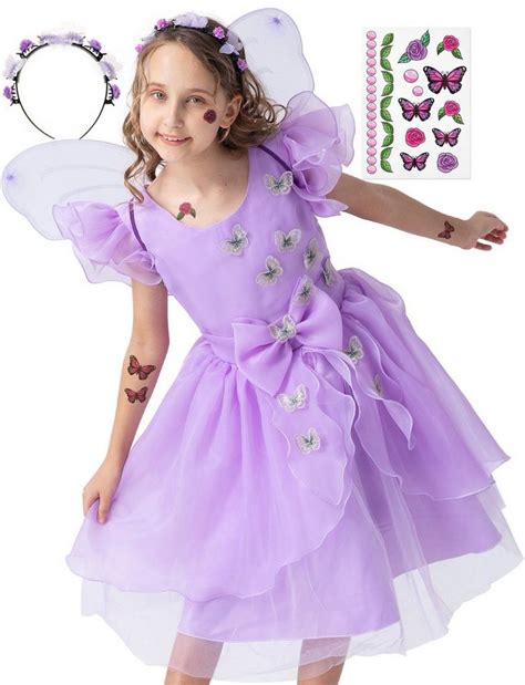 Corimori Prinzessin Kostüm Schmetterling Kleid Set Mit Tattoos
