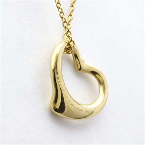 Tiffany And Co 18k Yellow Gold Open Heart Necklace 16 14 Store