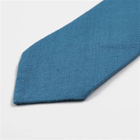 Steel Blue Linen Tie Rampley And Co