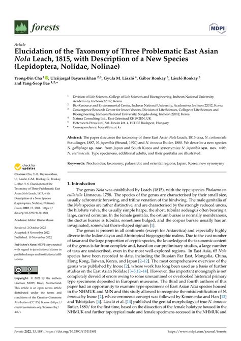 Pdf Elucidation Of The Taxonomy Of Three Problematic East Asian Nola