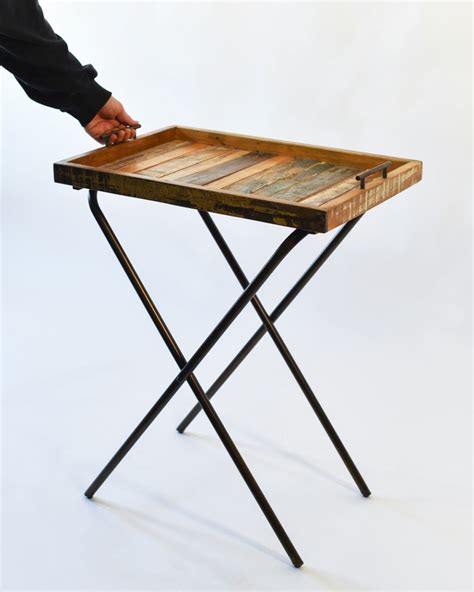 Reclaimed Wood Folding Table Black Country Metalworks