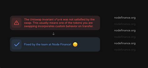 invariant violation with token swaps on celo by dylan mooers node