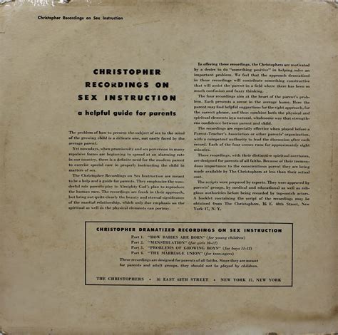Christopher Recordings On Sex Instruction E1 Lkc 3529 90 95 Dialogues And Speech Lp Vinyl