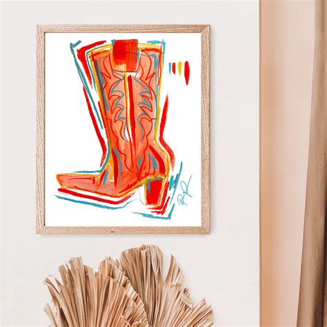 Ruby Rodeo Cowgirl Boot Art Print Paige Poppe Art