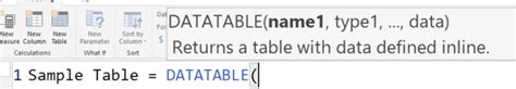 Using Datatable Dax Function For Creating Structured Table In Power Bi Radacad