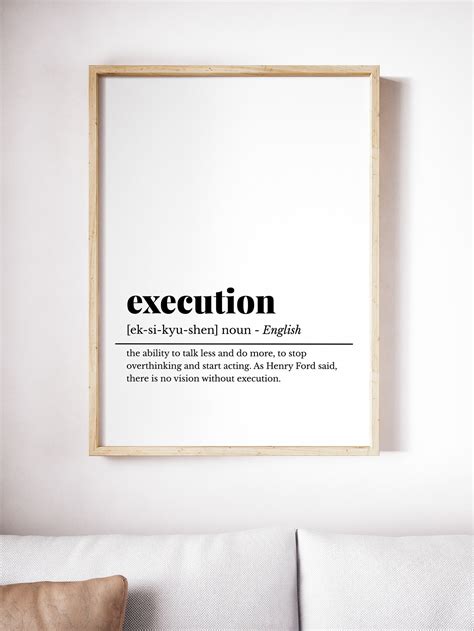 Execution Definition Modern Office Decor Office Wall Art Etsy