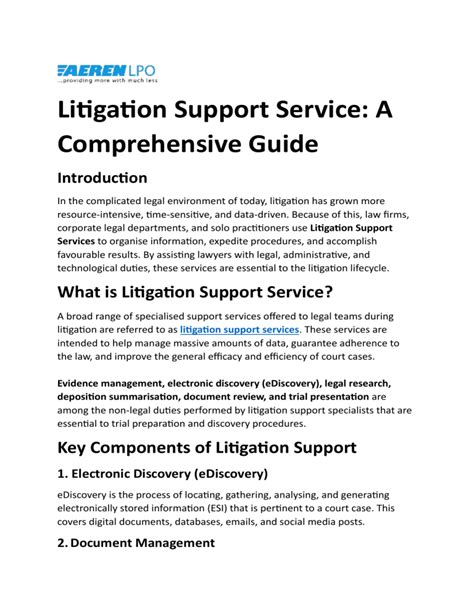 Litigation Support Services A Comprehensive Guide