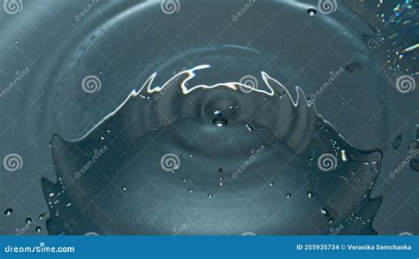 Blob Splashing Inside Glassware Closeup Drop Falling Cocktail In Slow