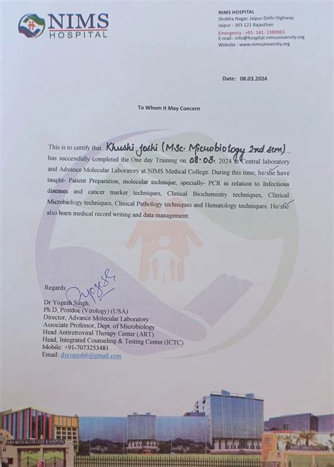 Excited To Share That I Successfully Completed A One Day Training Program At Nims Medical