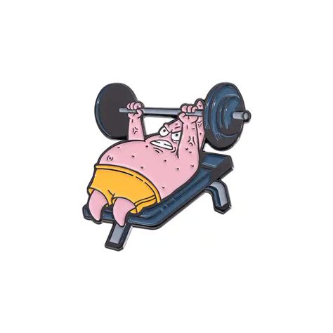 Enamel Pin Patrick Star Gym Day Nufsed Sticker