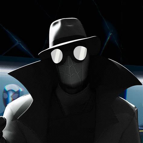 Spider Noir Icon A Man In A Black Suit And Hat With White Glasses On His Face Wearing A Mask