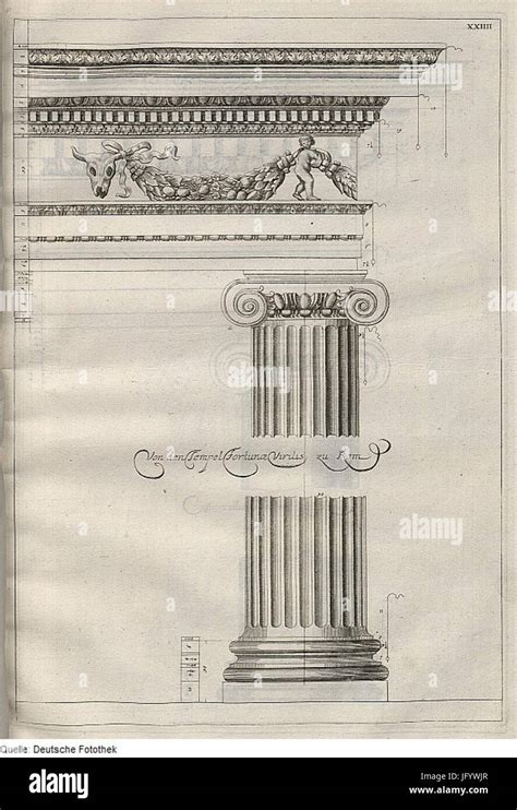 This Photograph Depicts An Architectural Detail Featuring Ionic Columns
