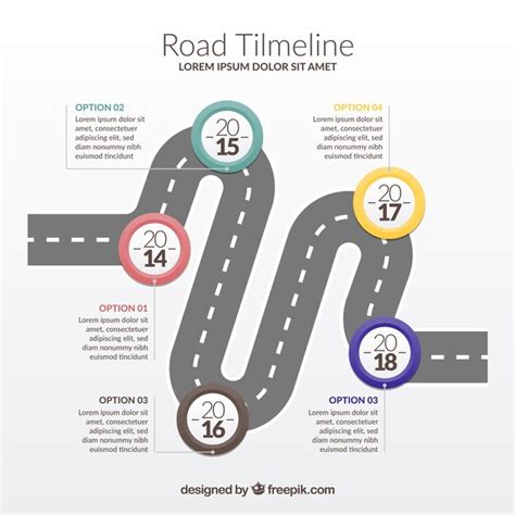Premium Vector Road Infographic Vector Map Timeline Template