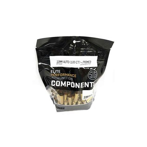 Sig Sauer 10mm Auto Primed Handgun Reloading Brass 100 Count