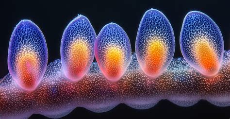 Close Up Of Sea Squirts Arranged On A Colony With Blue And Orange