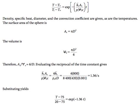 Solved Heat Transfer Lumped Capacitance Method Calculate