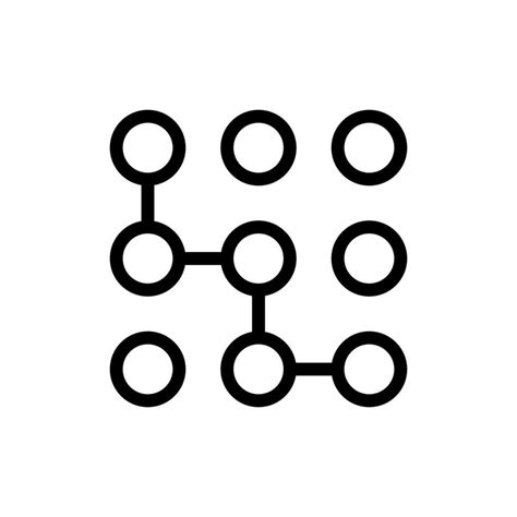 Pattern Lock Password Security Concept Icon In Line Style Design