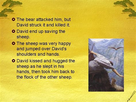 David Kills A Lion And A Bear Who