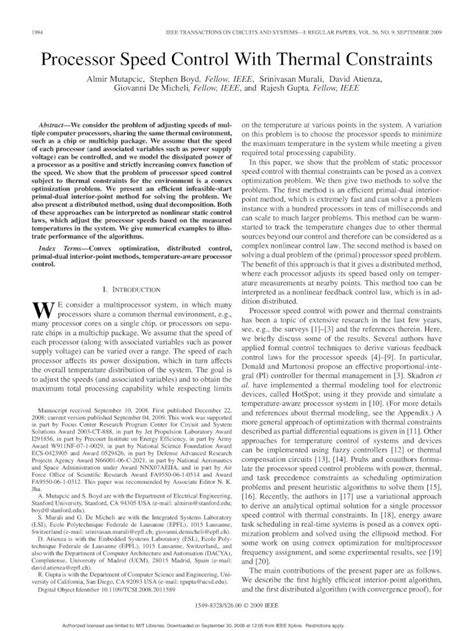PDF IEEE TRANSACTIONS ON CIRCUITS AND Boyd Papers Pdf Proc Control IEEE
