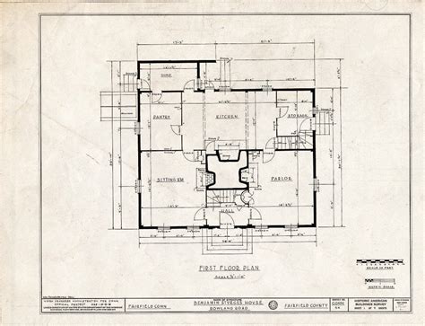 Blueprint Habs Conn1 Fairf9 Sheet 1 Of 9 Benjamin Sturges House