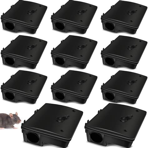 Qualirey Large Rat Bait Station with Key Rat Bait Station Traps Reusable Mouse Traps Smart ...