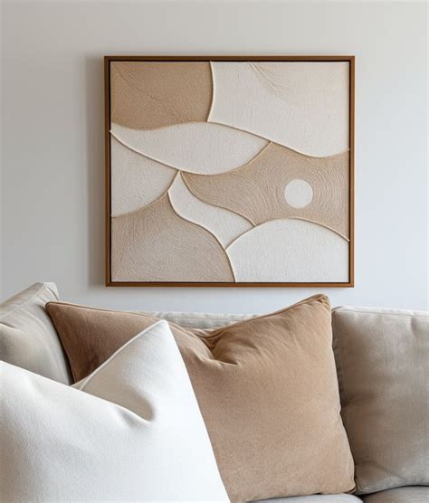 Serene Tides Neutral Tones Textured Abstract Geometric Wall Art Modern